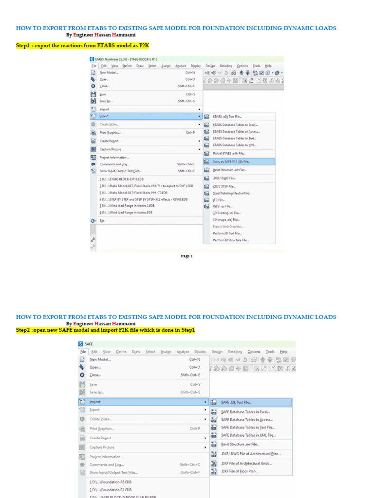 How To Export Reactions From ETABS To Existing SAFE Model 1755669824 | PDF | Computing | Software