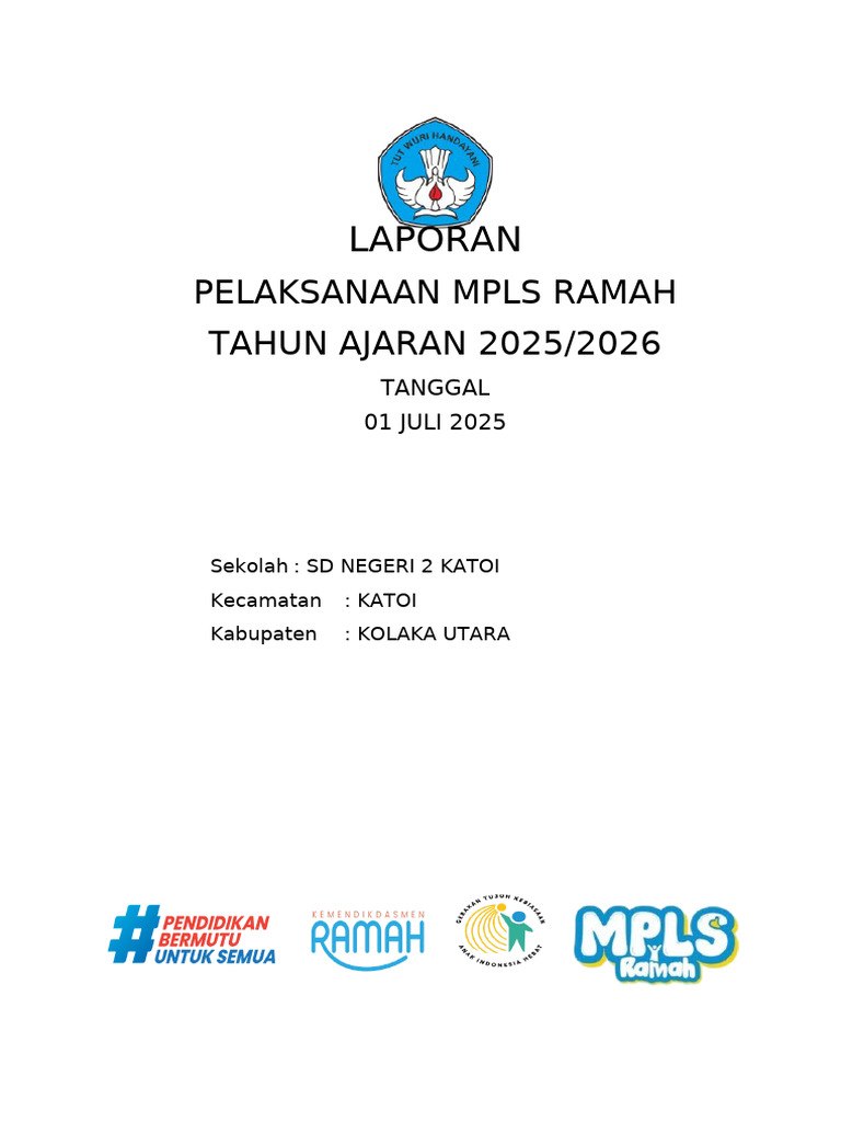 Template Laporan MPLS SD 2025 | PDF