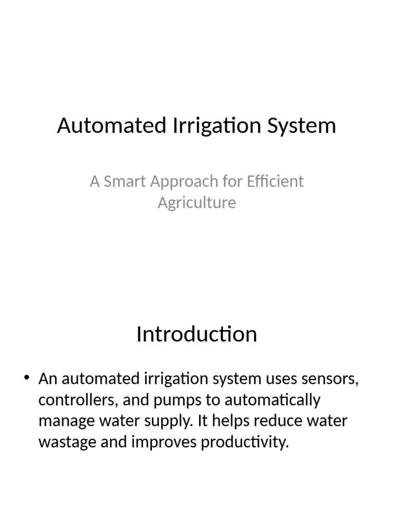 Efficient Automated Irrigation Systems | PDF | Agriculture | Irrigation