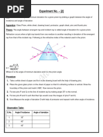 Minimum Deviation Angle Experiment | PDF