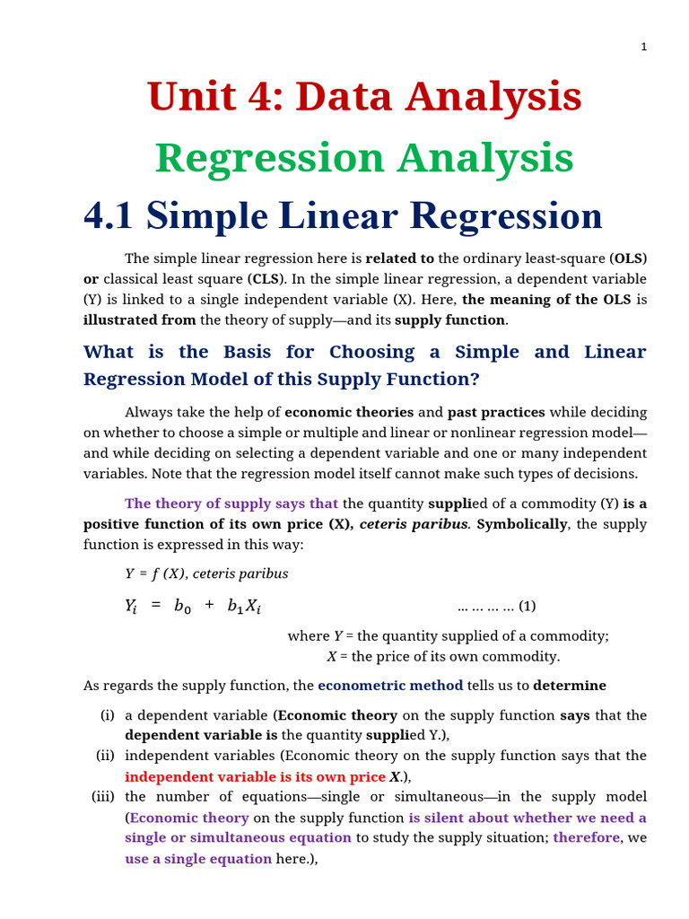 Unit IV Data Analysis (Regression) .p.76 | PDF | Linear Regression | Regression Analysis