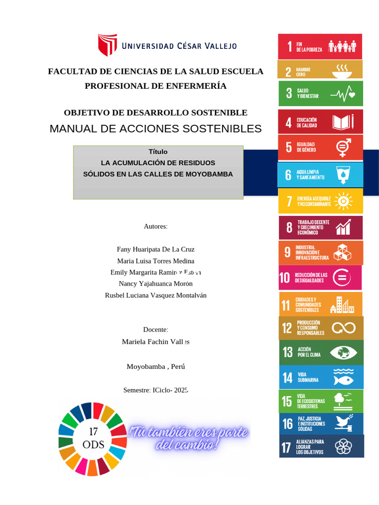 Manual de Acciones Sostenibles Formato - ODS | PDF | Residuos ...