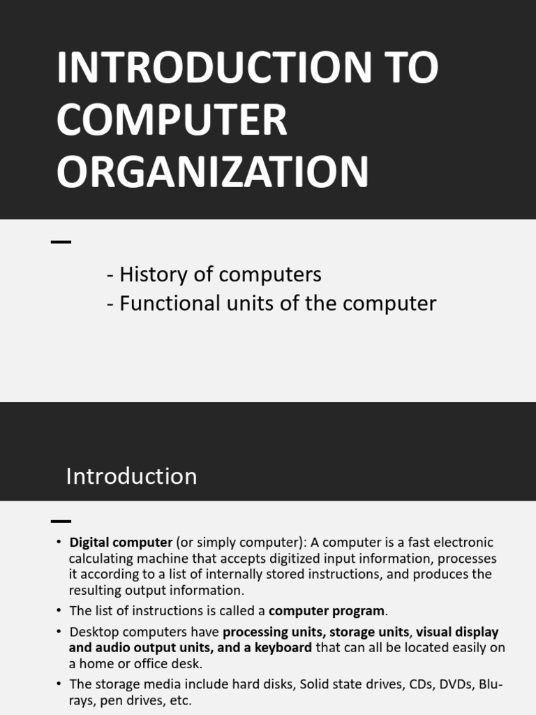 Overview of Computer Organization | PDF | Computer Data Storage ...