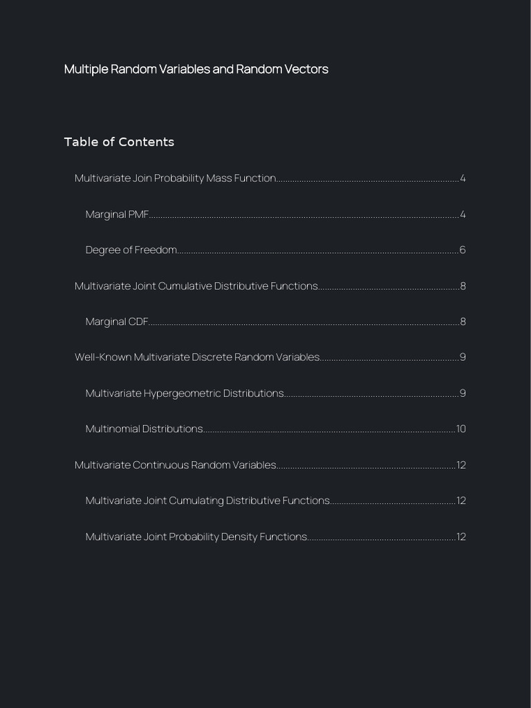 Multiple Random Variables and Random Vectors | PDF | Probability ...