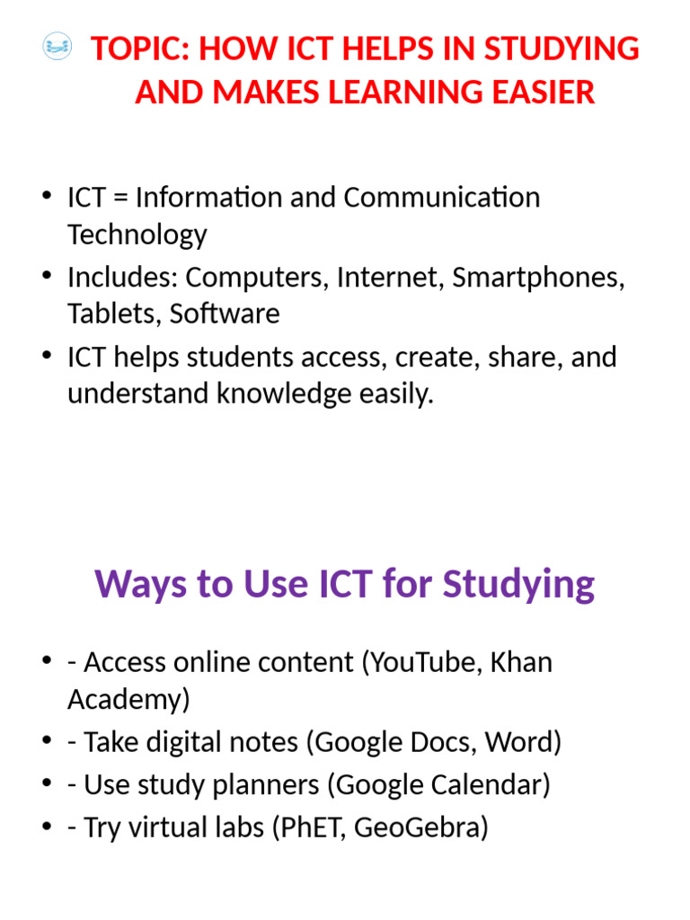 Using ICT For Studying Presentation | PDF