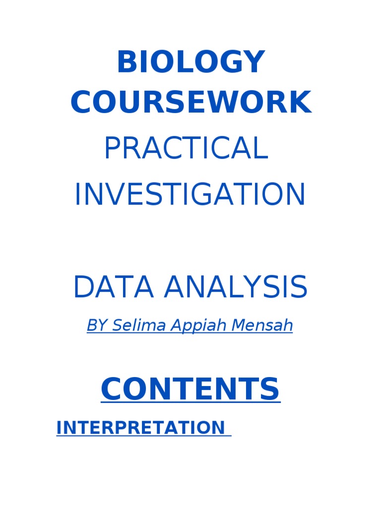 Biology Coursework: Practical Investigation Data Analysis | PDF ...