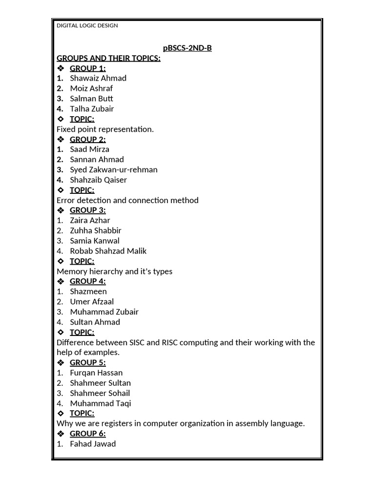 Bscs B 2nd DLD Groups | PDF