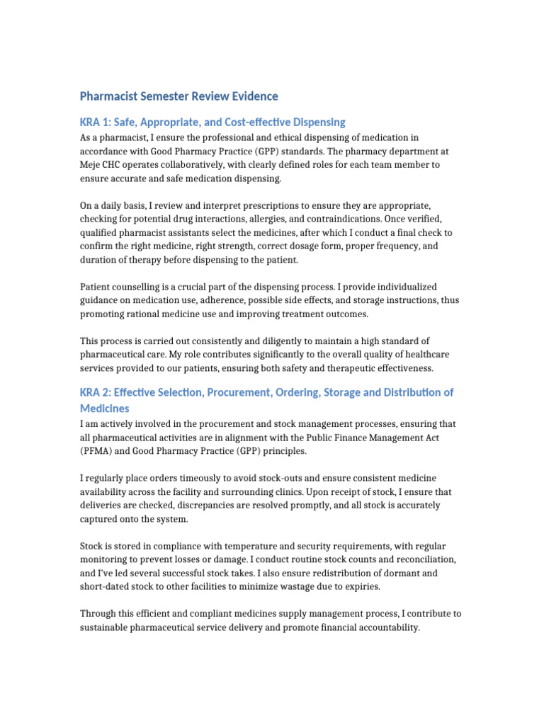 Pharmacist Semester Review Evidence2 | PDF | Pharmacy | Pharmacology
