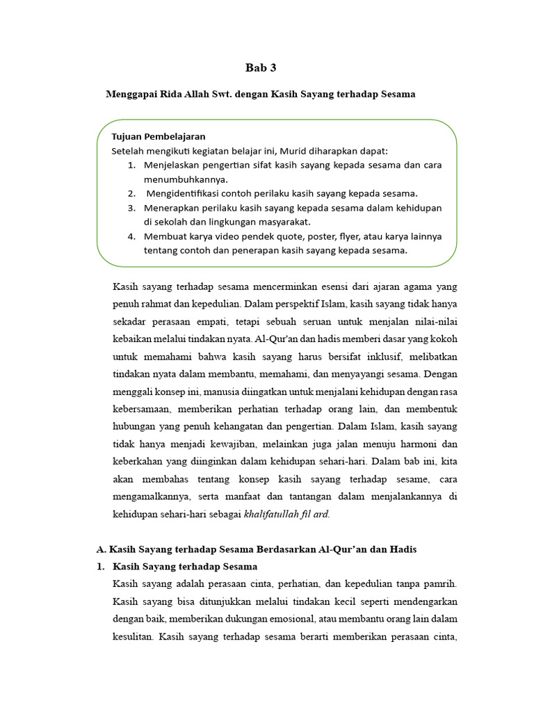 Manfaat Kasih Sayang dalam Islam | PDF