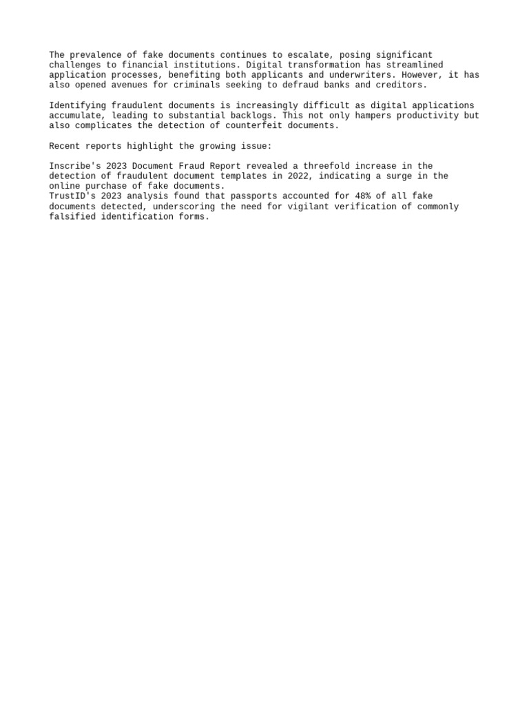 Surge in Fraudulent Document Detection | PDF