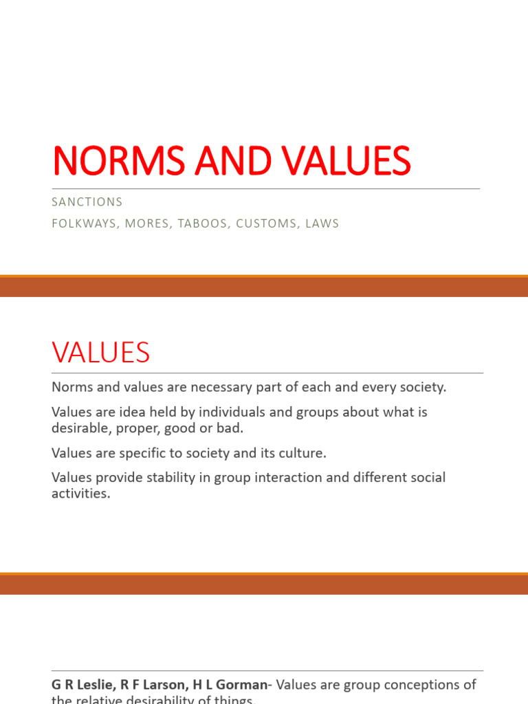 Understanding Norms and Values in Society | PDF | Value (Ethics ...