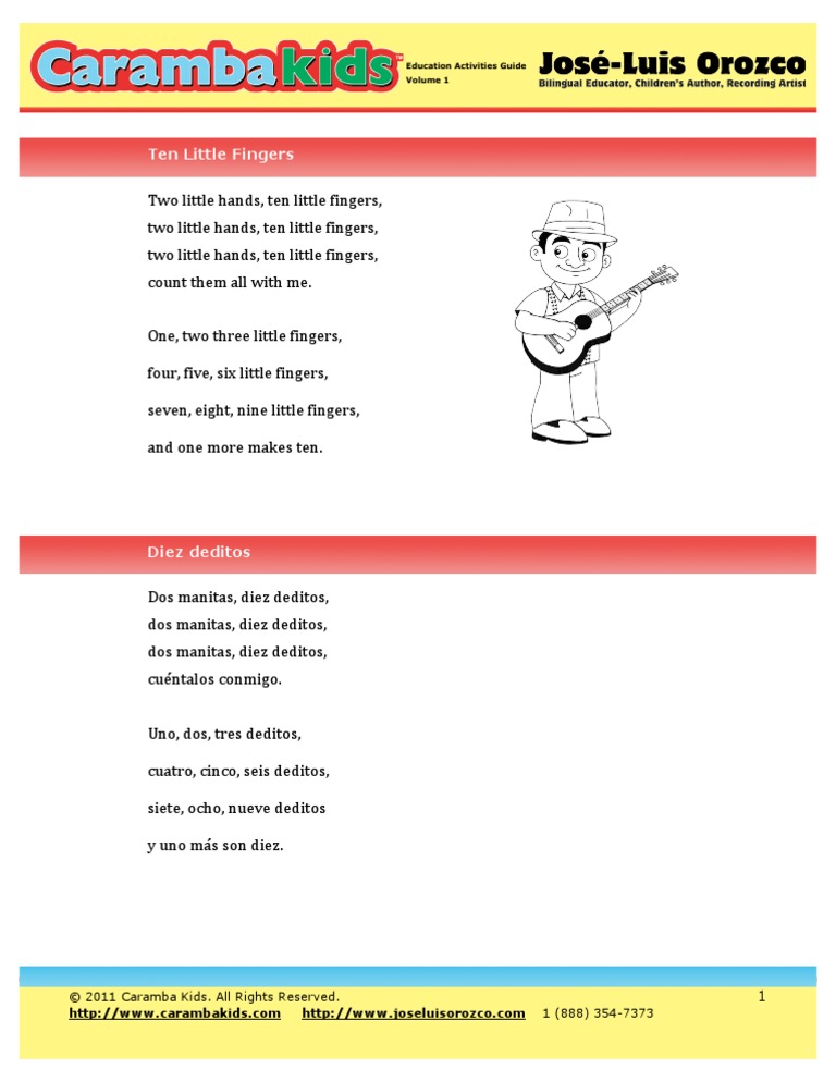 Diez Deditos Lyrics | PDF | Chordophones | Necked Lutes