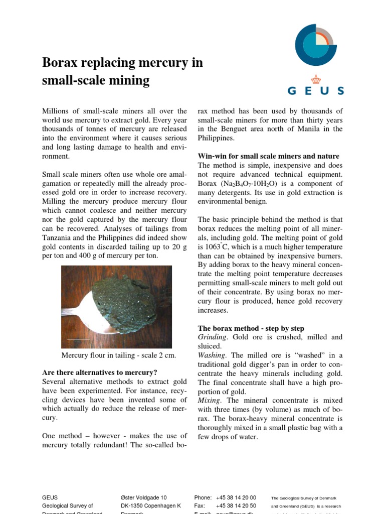 Use Borax - Gold | PDF | Gold | Mining
