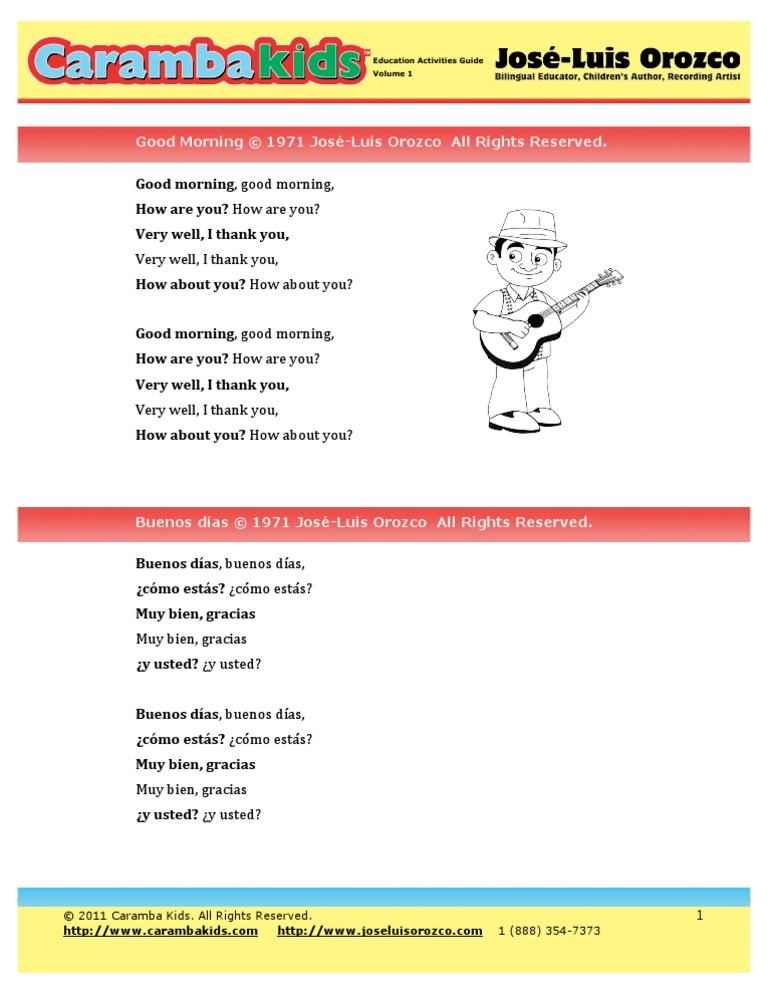 Lyrics Good Morning Buenos Dias