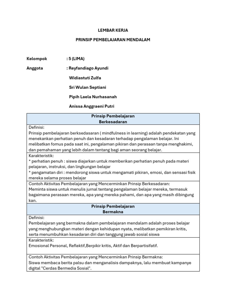 LK - Pengalaman Belajar MODUL 2 KP 3 | PDF