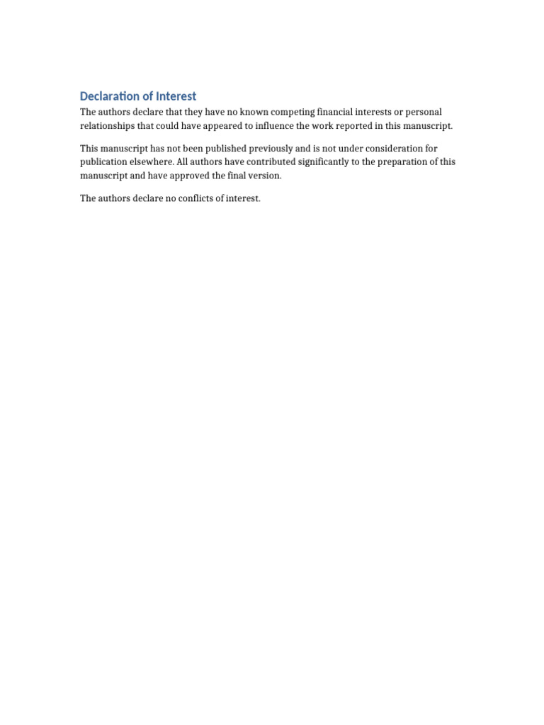 Declaration of Interest | PDF