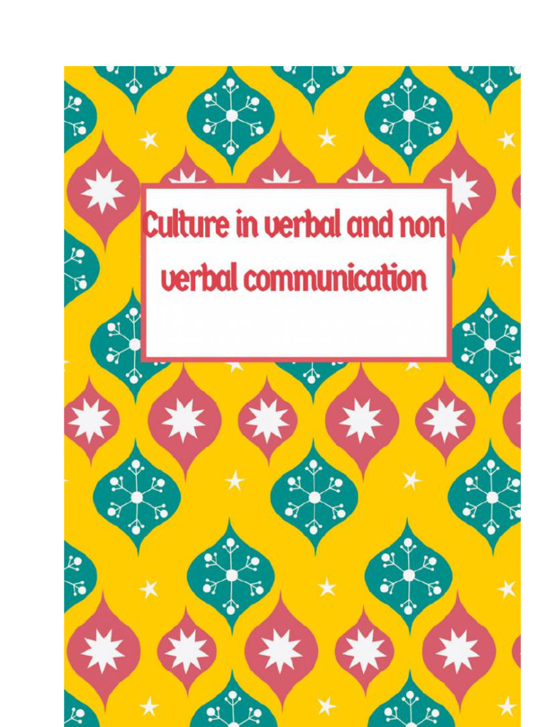 Culture in Verbal and Non-Verbal Communication | PDF | Nonverbal ...