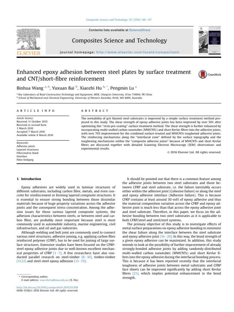 Enhanced Epoxy Adhesion Between Steel Plates by Surface Treatment and ...