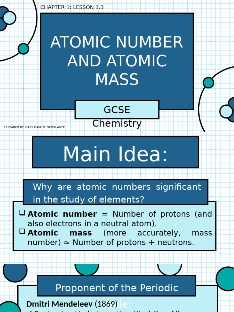 Chapter 1 Lesson 1.3 Atomic Nuber and Atomic Mass | PDF | Radioactive ...