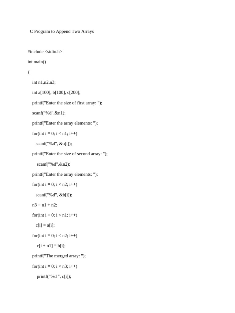 Append Two Arrays | PDF