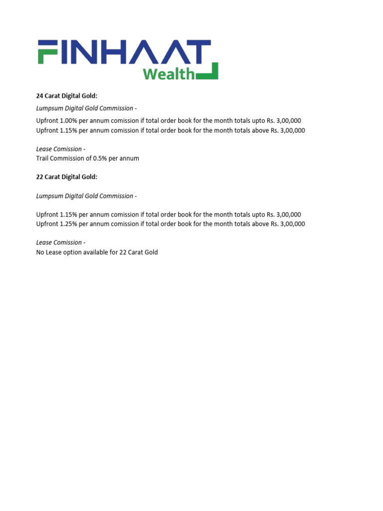 Finhaat Wealth Digi Gold Brokerage July 2025 | PDF