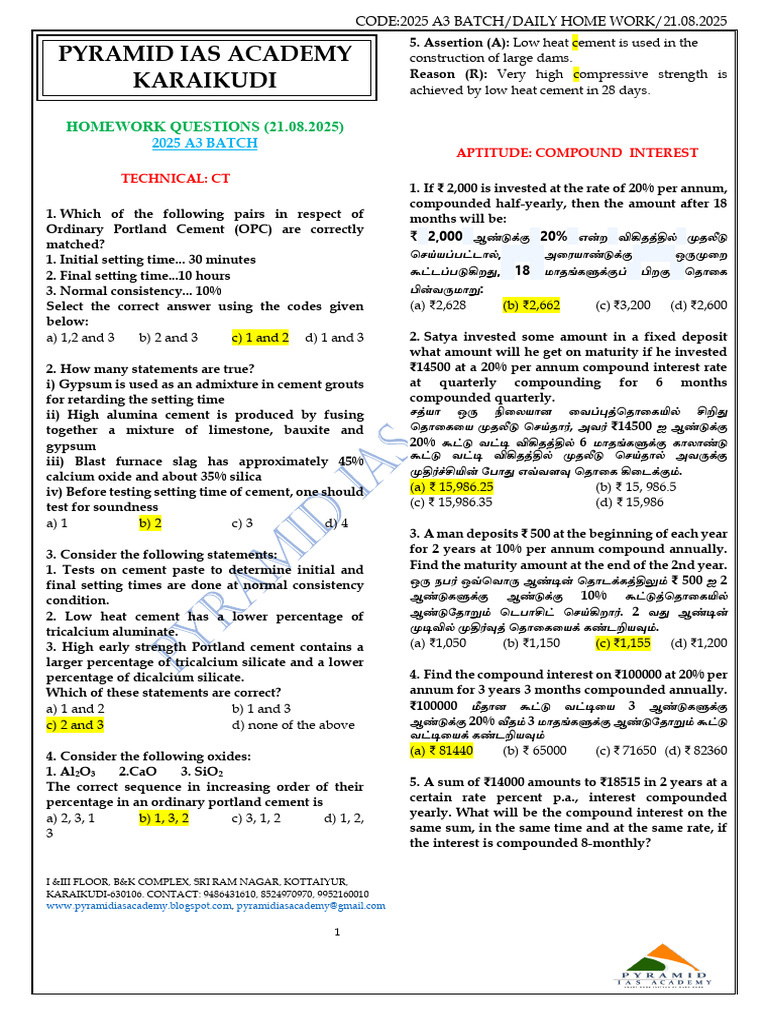 HW25 A3 Key (21.08.2025) | PDF