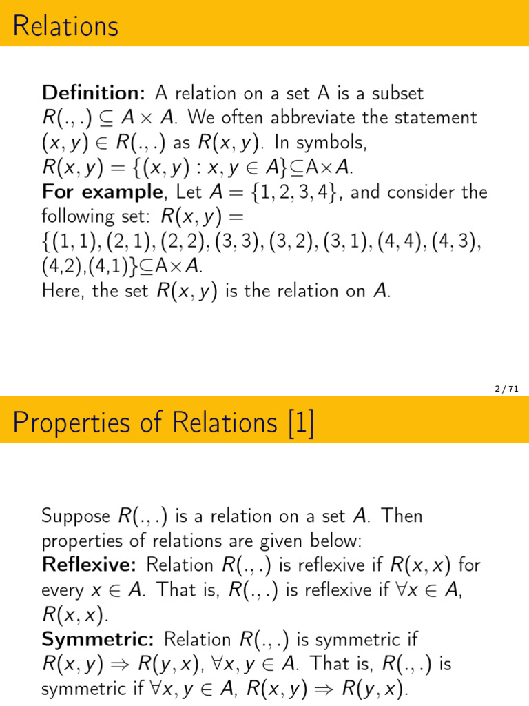 Definition and Properties of Relations | PDF | Function (Mathematics ...
