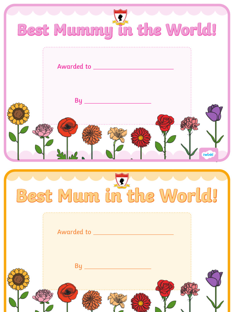 Mother's Day Awards for Kids | PDF