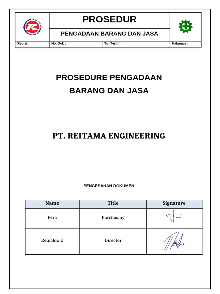 Prosedur Pengadaan Barang dan Jasa | PDF | Welding | Construction