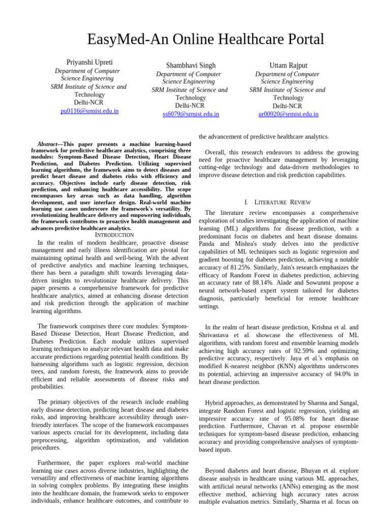 IEEE Conference Template | PDF | Machine Learning | Prediction