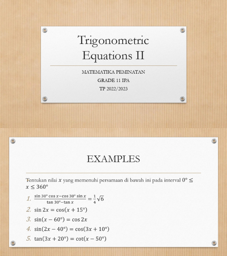 Trigonometric Equations II - 23-24 | PDF