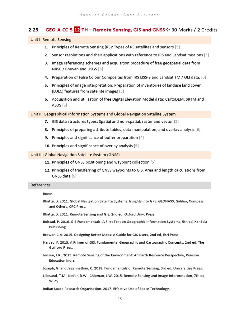 CBCS Syllabus Calcutta University | PDF | Geographic Information System | Geography