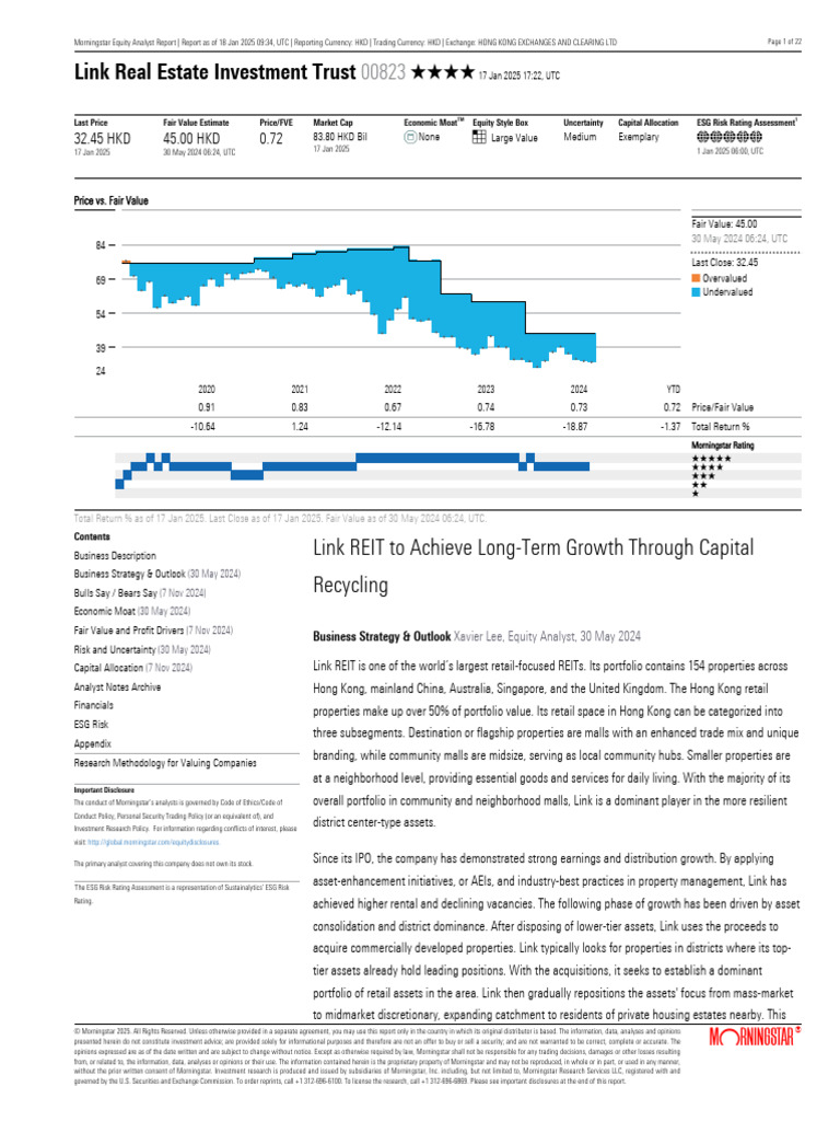 Link Real Estate Investment Trust: Link REIT To Achieve Long-Term ...