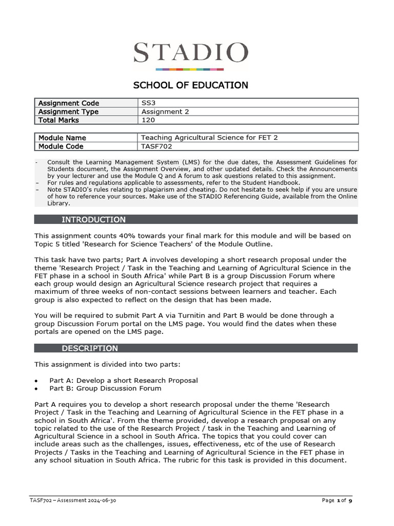 Turnitin Submission Guidelines for TASF702 | PDF | Turnitin | Methodology