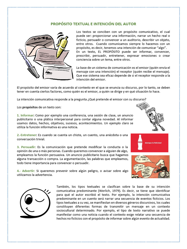 Propósito Textual e Intención Del Autor | PDF | Comunicación ...