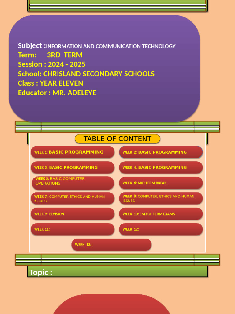 Year 11 Ict 3rd Term Note 2024 - 2025 | PDF | Basic | Computer Programming