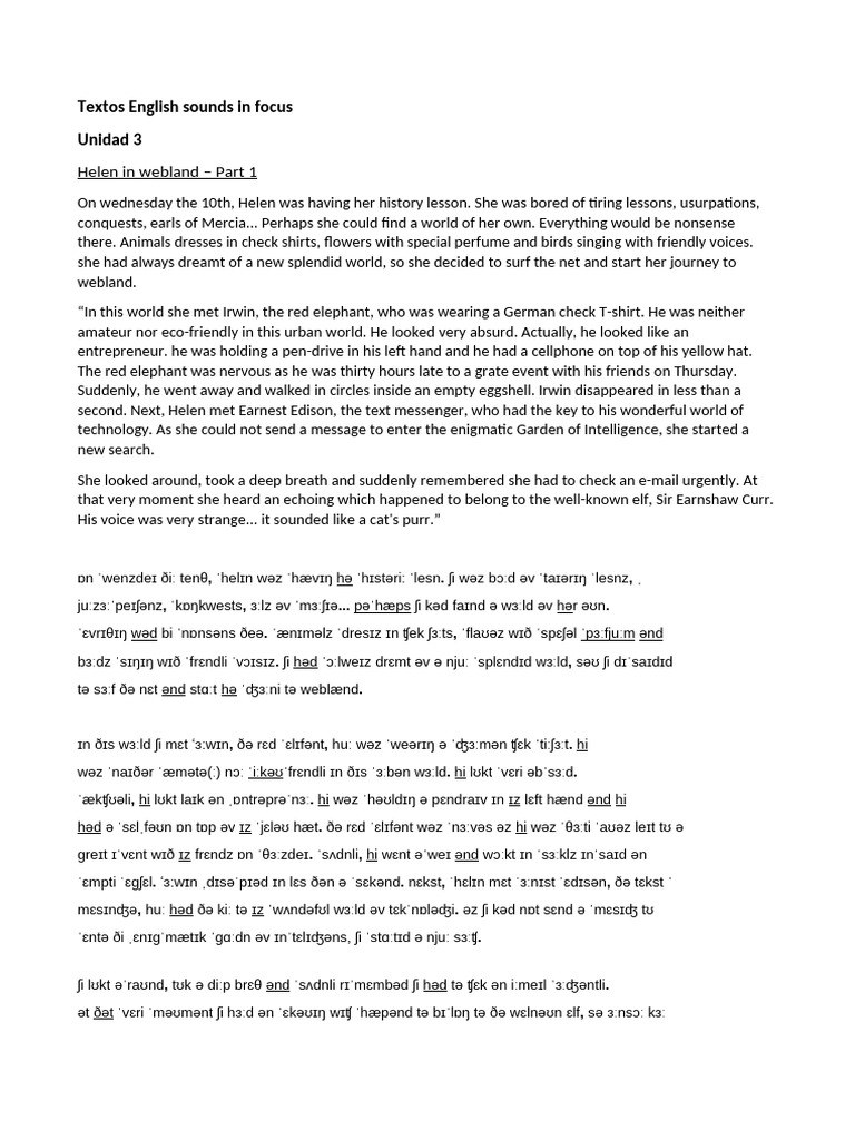 Textos English Sounds in Focus | PDF