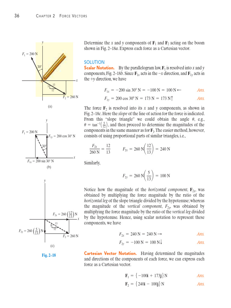 Force Vector Components and Analysis | PDF | Euclidean Vector | Force