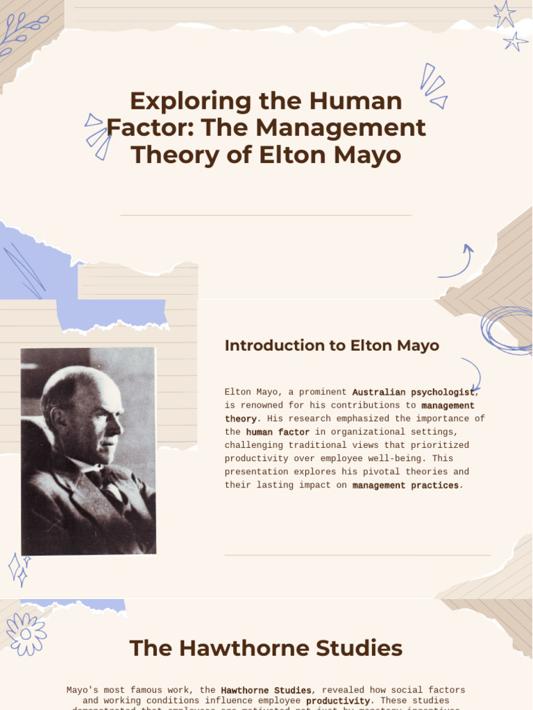 Slidesgo Exploring The Human Factor The Management Theory of Elton Mayo ...