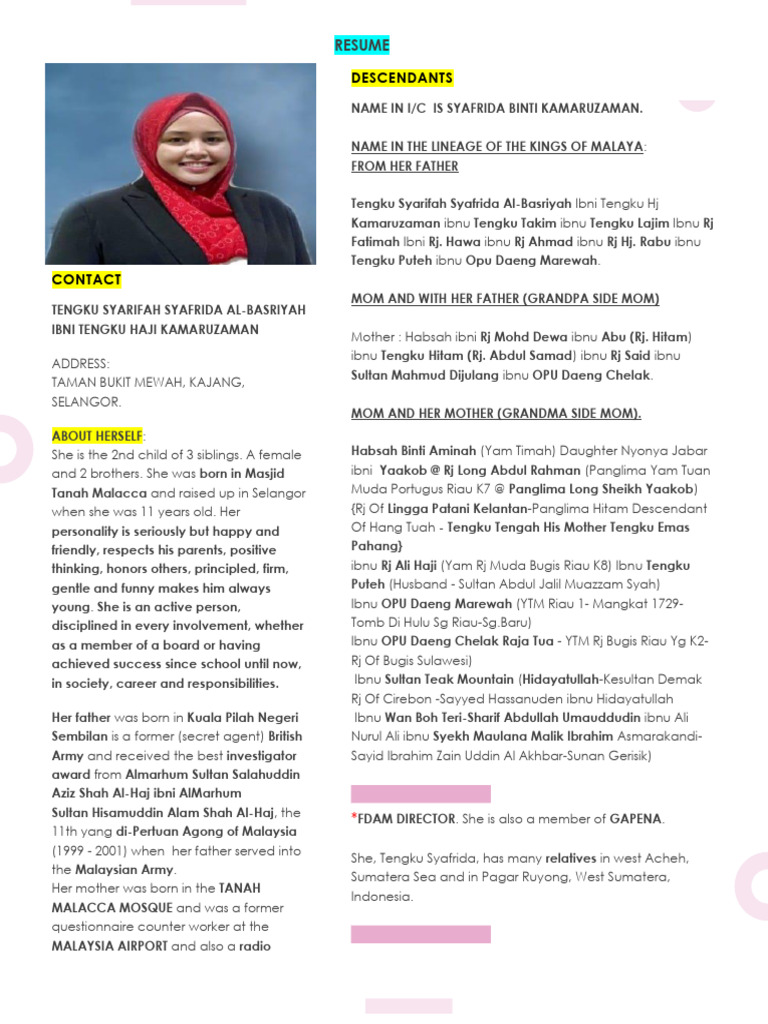 Resume1 Tgku Syafrida2025 | PDF | Malaysia