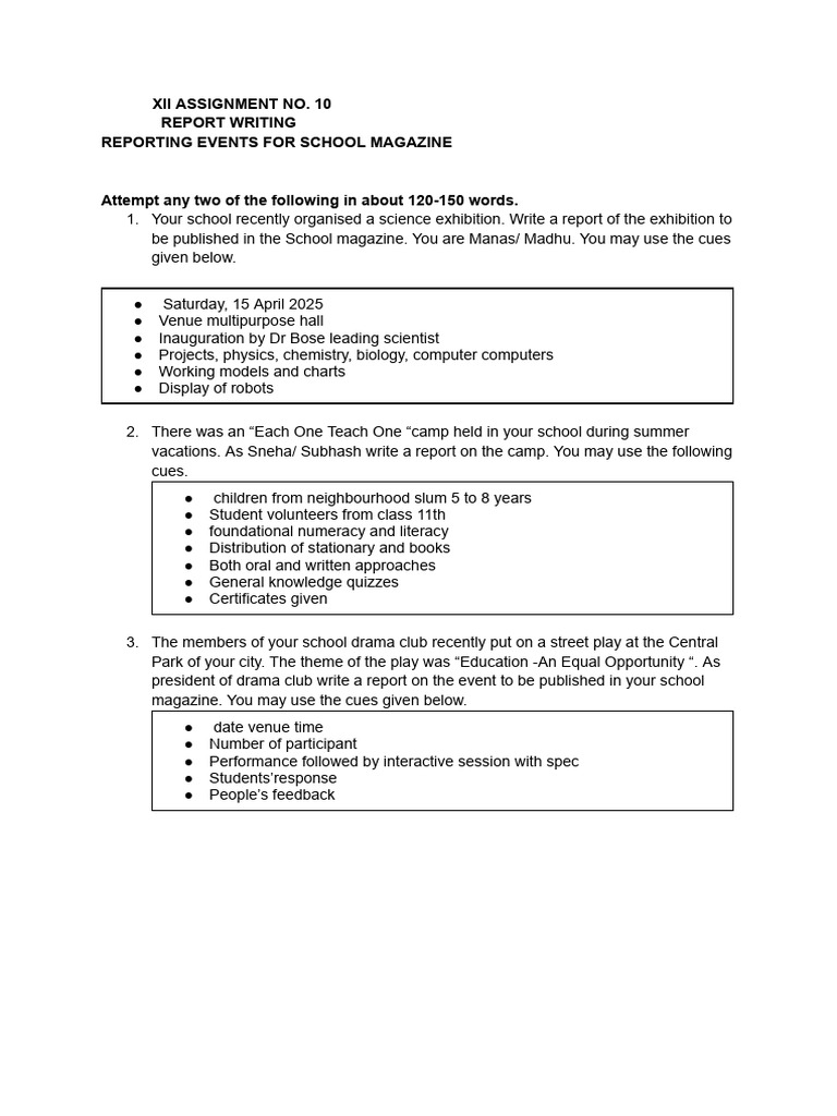 School Magazine Report Writing Guide | PDF
