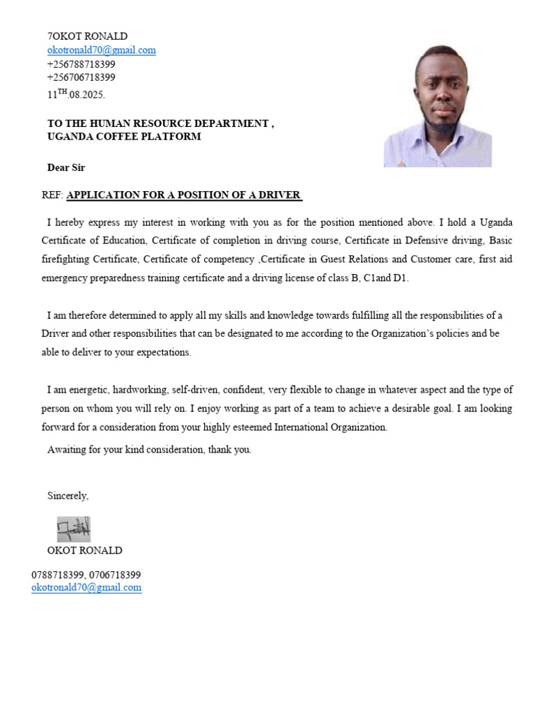 Okot Ronald Cv | PDF | Fuel Economy In Automobiles