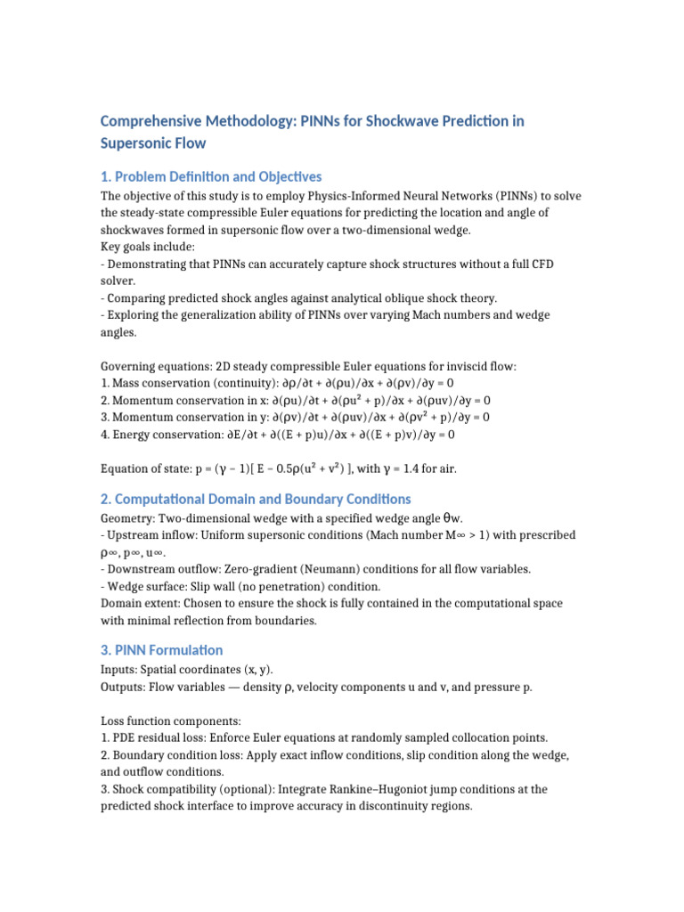 PINNs for Shockwave Prediction in Supersonic Flow | PDF | Shock Wave ...