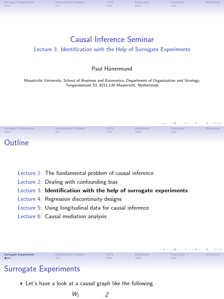 Surrogate Experiments in Causal Inference | PDF | Ordinary Least ...