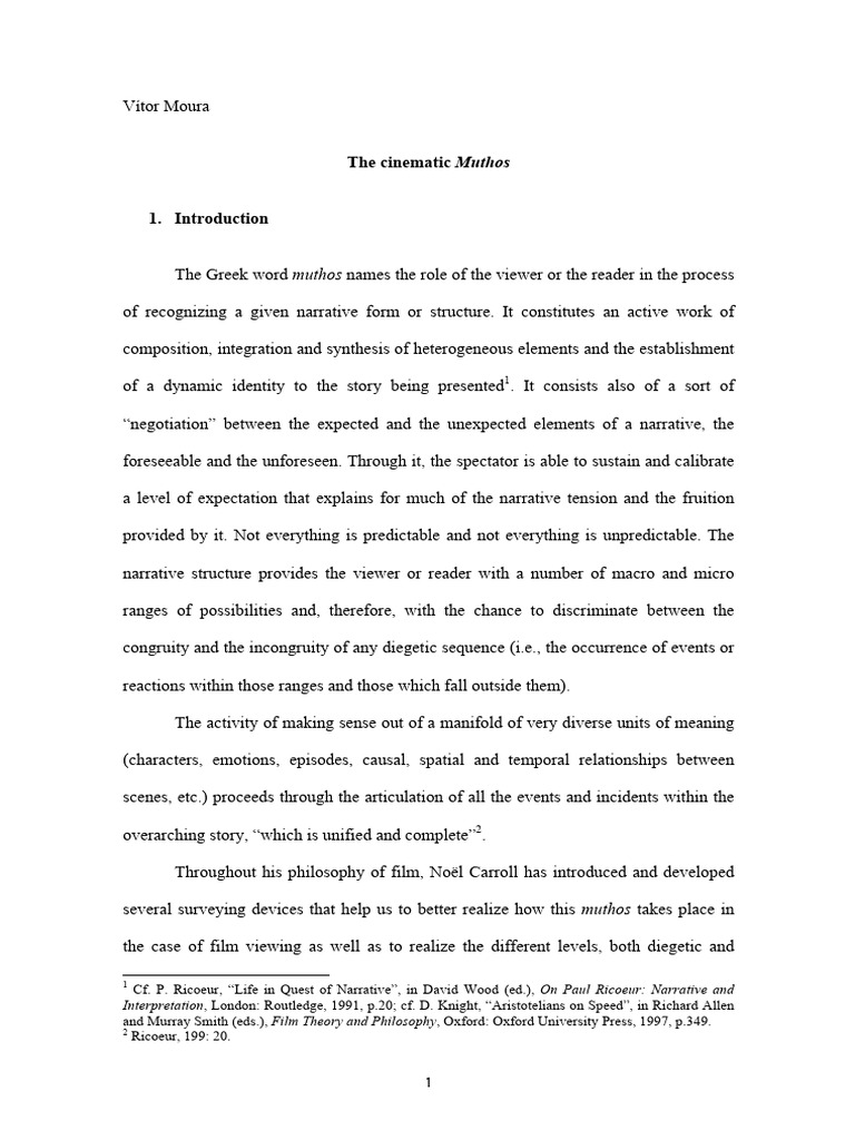 The Cinematic Muthos | PDF | Narrative | Justice