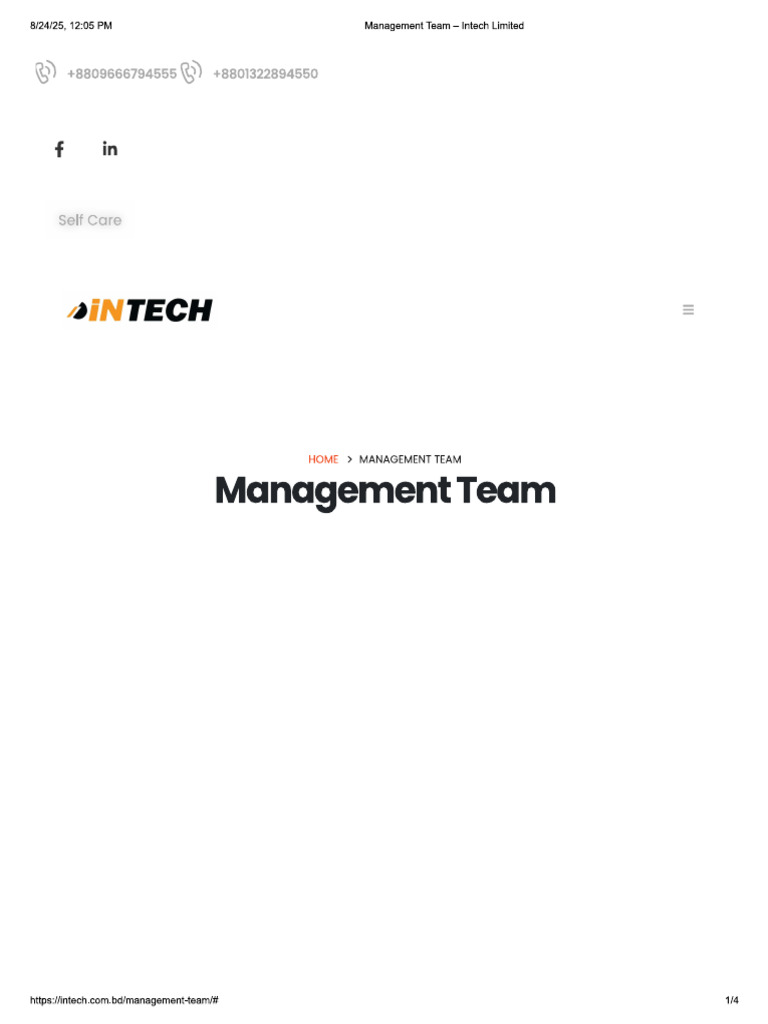 Intech Management Team | PDF