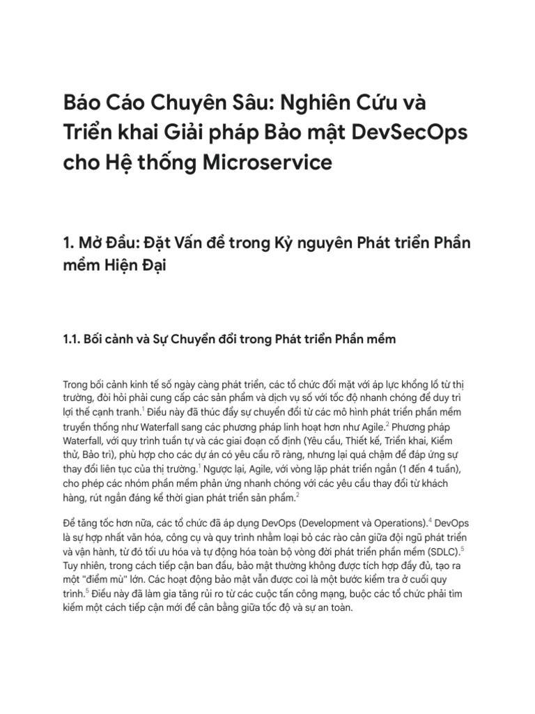 DevSecOps Cho Microservices - Lý Thuyết | PDF