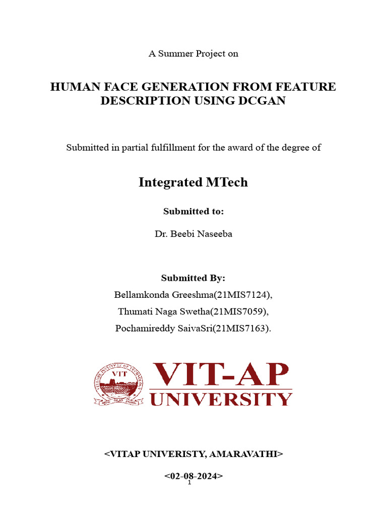 Human Face Generation From Feature Description Using Dcgans - Compressed | PDF | Deep Learning ...