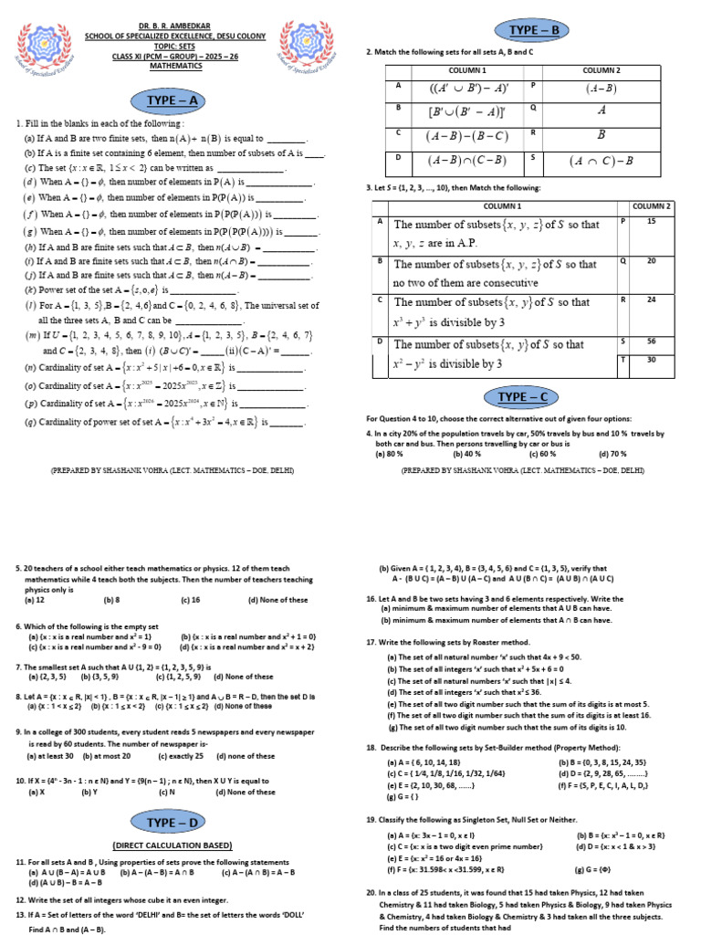 Sets Xi Sose | PDF | Numbers | Mathematical Logic