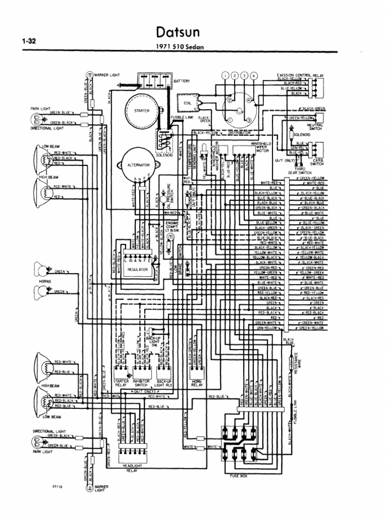 Datsun 510 Wiring Diagram 1971 | PDF